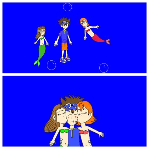 Tai With Sora And Mimi As Mermaids By Marcusmilton1993 On Deviantart