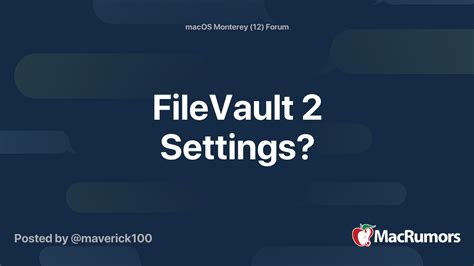 Filevault 2 Settings Macrumors Forums