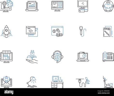Electronics Outline Icons Collection Electronics Gadgets Tvs Phones Computers Laptops