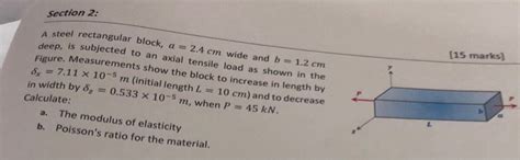 solved section 2 [15 marks a steel rectangular block a 2 4