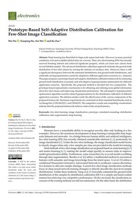 Pdf Prototype Based Self Adaptive Distribution Calibration For Few