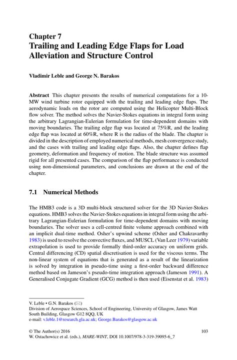 Pdf Trailing And Leading Edge Flaps For Load Alleviation And Structure Control