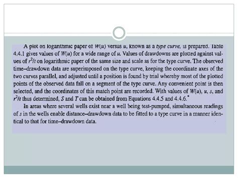 Unsteady Radial Flow In A Confined Aquifer Nonequilibrium Well Pumping Equation Pptx