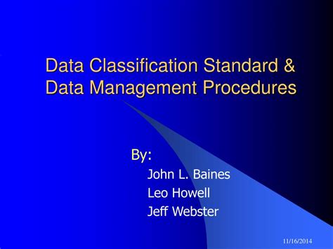 Ppt Data Classification Standard And Data Management Procedures
