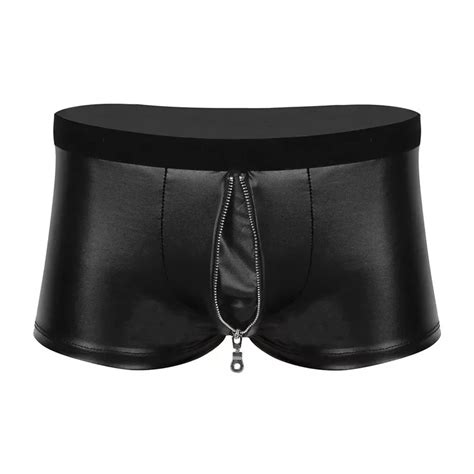 Mens Sexy Open Crotch Leather Short Pants For Sex Zipper Crotchless Mens Sexy Open Crotch Leather Short Pants For Sex Zipper Crotchless