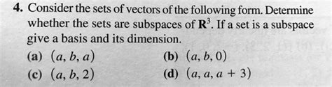 solved 4 consider the sets of vectors of the following form