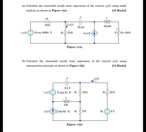 A Calculate The Sinusoidal Steady State Expression Of The Current Iot Using Nodal Analysis