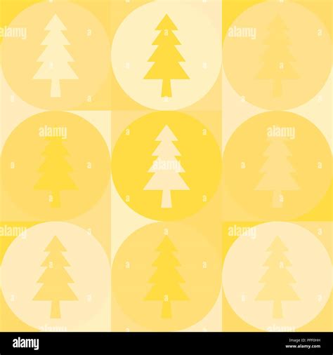 Repeating Background From Circles And Fir Trees Stock Vector Image