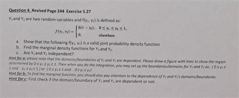 solved y1 and y2 are two random variables and f y1 y2 is
