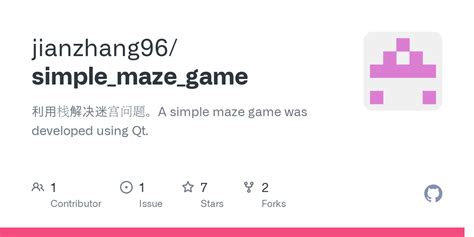 GitHub jianzhang simple maze game 利用栈解决迷宫问题A simple maze game was developed using Qt