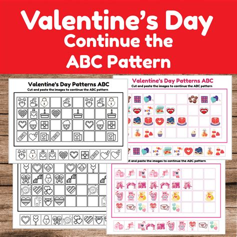 Continue The Abc Pattern Valentines Day Math Activity Made By Teachers