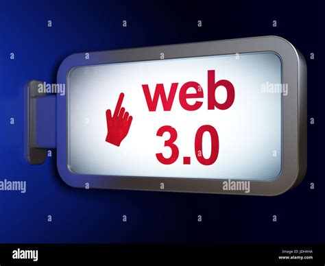 Web Design Concept Web 30 And Mouse Cursor On Billboard Background