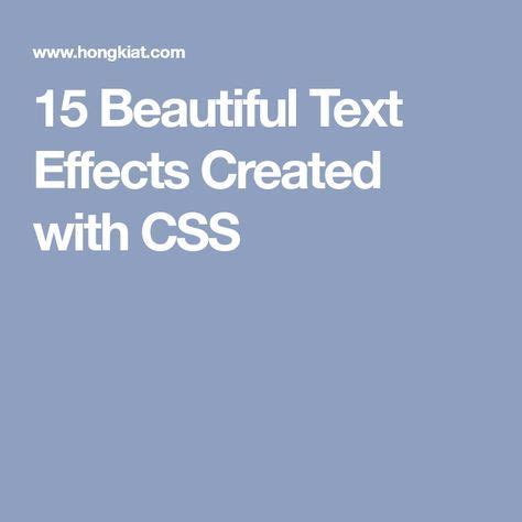 Beautiful Text Effects Created With CSS In Learn Web Development Css Web Development