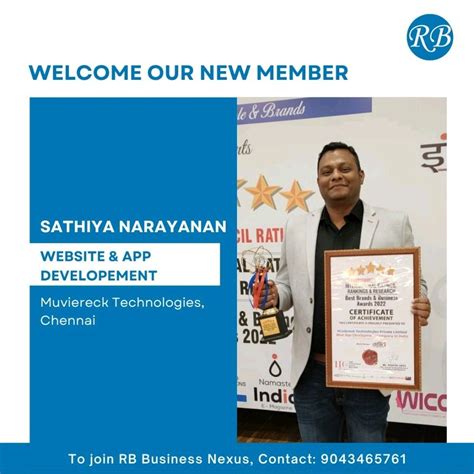 Rb Business Nexus On Linkedin Lets Welcome Our New Member Sathiya