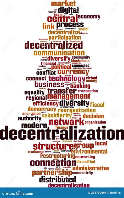 Decentralization Word Cloud Vector Illustration Decentralization Word Cloud Vector Illustration