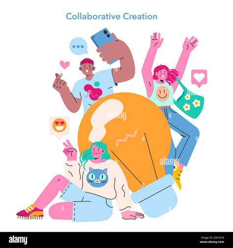 Content Creation Concept A Group Of People Engaging In Creative