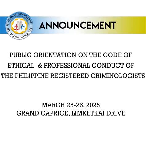 Public Orientation On The Code Of Ethical And Professional Conduct Of The