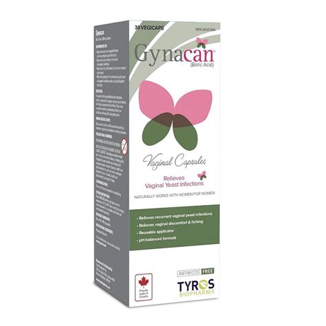 Gynacan Boric Acid Capsules Natural 30 Veggie Caps