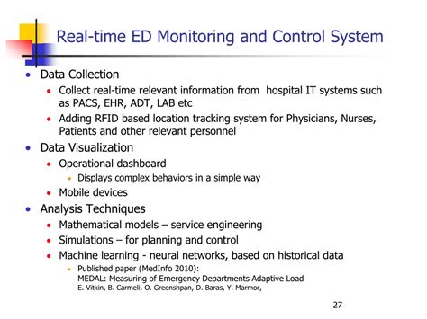 Ppt Real Time Monitoring And Optimization In Emergency Departments