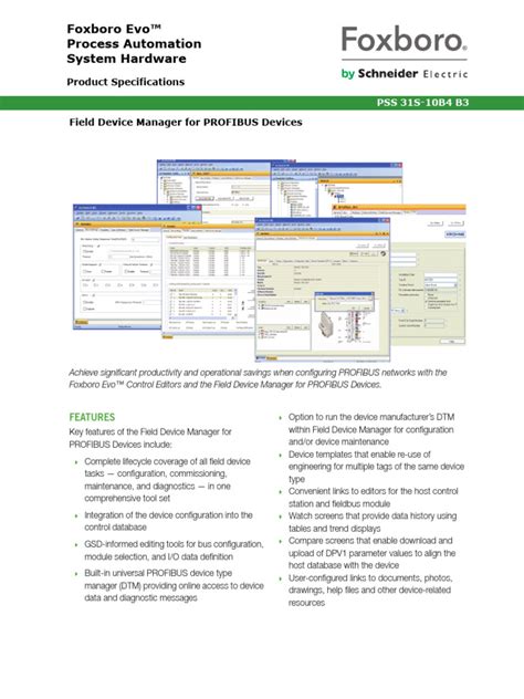 Foxboro Evo™ Process Automation System Hardware Product Specifications