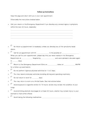 Fillable Online Follow Up Instructions Fax Email Print PdfFiller