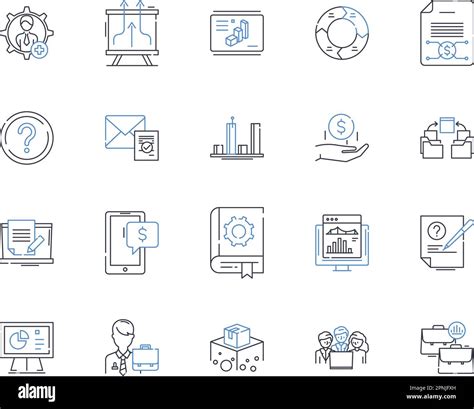 Assets Holding Center Line Icons Collection Warehouse Storage Protection Inventory Security