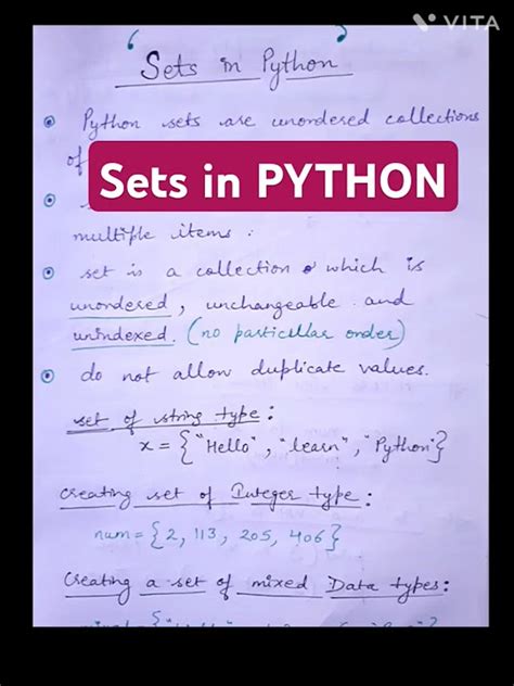 Sets In Python Python Cbse12 Pythontutorial Pythonforbeginners