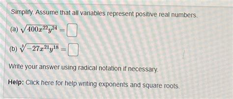 simplify assume that all variables represent