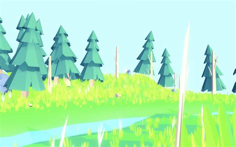 artstation game ready nature stylized low poly 3d game environment