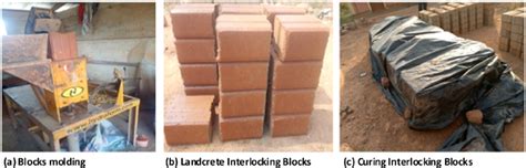 Hydraform Machine With Single Mold Interlocking Blocks And Specimen