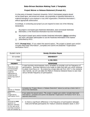 C Task WGU C Task One You Ll Have To Run Your Own Numbers But This Format Passed