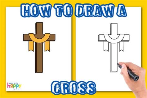 How To Draw A Cross Easy Step By Step Tutorial Made With HAPPY