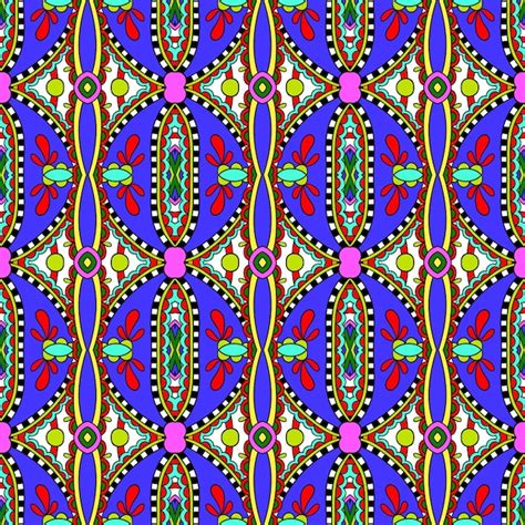 Premium Vector Geometry Vintage Floral Seamless Pattern