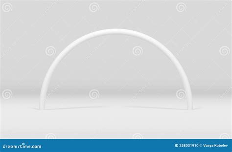 Red Archway Curved 3d Column Minimal Decor Element Studio Background