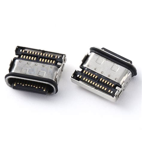 Type C2p防水母座全塑焊线式 线长可选带耳螺丝孔 Type C防水母座 阿里巴巴