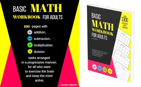 Basic Math Workbook For Adults Activity Book With Over 3300 Tasks Of
