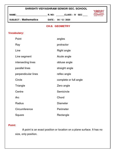Ch 8 Geometry Introduction Pdf Angle Line Geometry