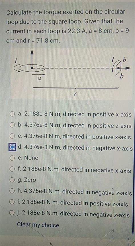 Solved Calculate The Torque Exerted On The Circular Loop Due Chegg Com