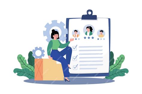 Premium Vector Project Manager Assessing Team Members Skills