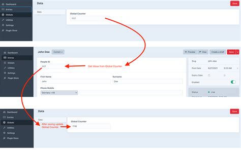 plugin development sequential numbering from global field craft cms