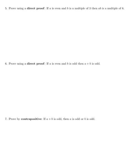 solved 5 prove using a direct proof if a is even and b is