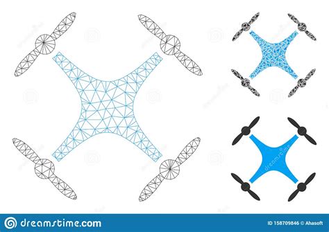 Quadcopter Vector Mesh Network Model And Triangle Mosaic Icon Stock Vector Illustration Of