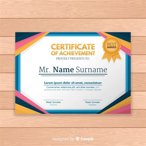 우아한 인증서 템플릿 무료 벡터