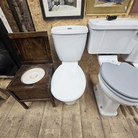 Small White Cistern And Toilet Authentic Reclamation