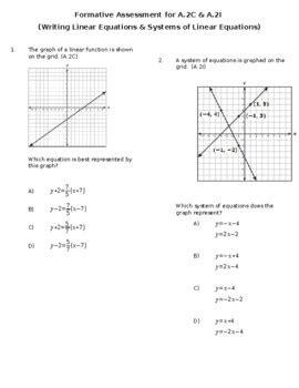 Algebra 1 Writing Linear Equations And Systems Of Linear Equations