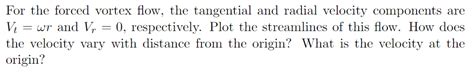 Solved For The Forced Vortex Flow The Tangential And Radial