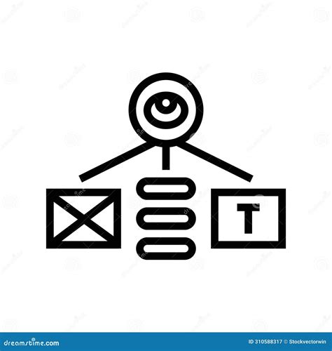 visual hierarchy ux ui design line icon vector illustration stock