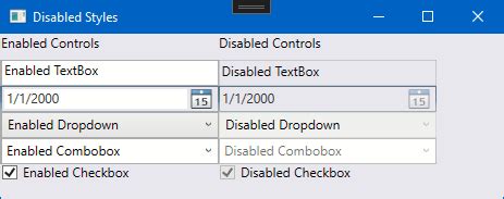 WPF Thoughts Setting Background Of DatePicker ComboBox CheckBox