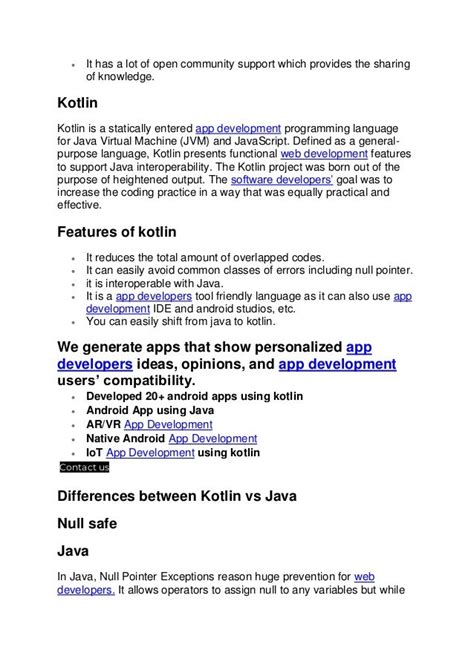 Kotlin Vs Java Which Is The Better Option For Android App Development Pdf