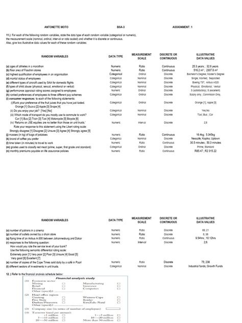 Assignment 1 Statistic Pdf